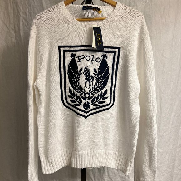 Polo Ralph Lauren | Sweaters | Polo Ralph Lauren White Crest Logo ...
